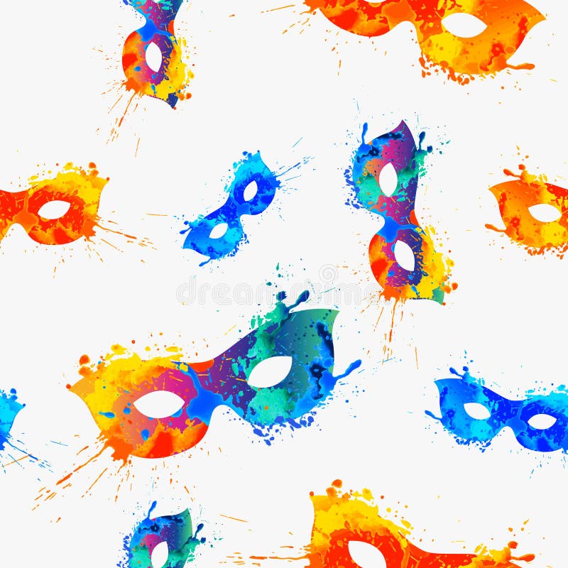 Masks Paint Pattern Seamless Splash Stock Illustrations – 5 Masks Paint ...