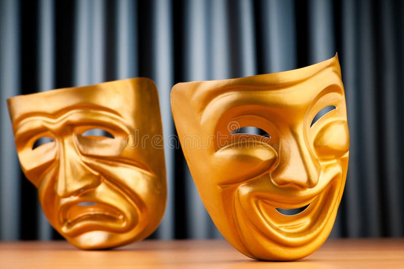 Masks - the Theatre Concept Stock Image - Image of contrasts, comedy ...