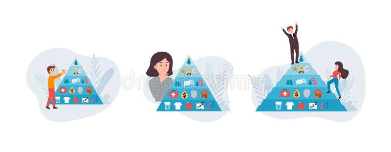 Maslow Hierarchy of Needs in Shape of Pyramid, Flat Vector Illustration ...