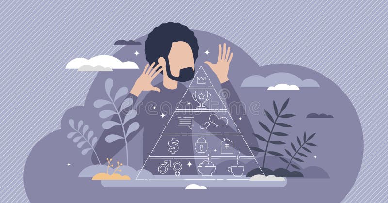 Maslow Pyramid with Hierarchy System of Human Needs Tiny Persons ...