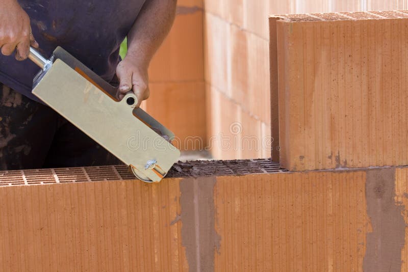 Mason stock photo. Image of house, glue, hammer, equipment - 10067288