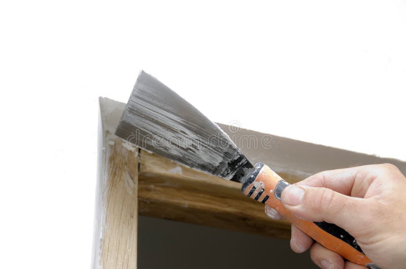 Mason applying plaster stock image. Image of hand, plasterer - 56028641