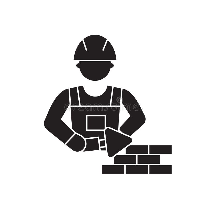 Brick Layer Mason Plasterer Work Stock Illustration - Illustration of ...