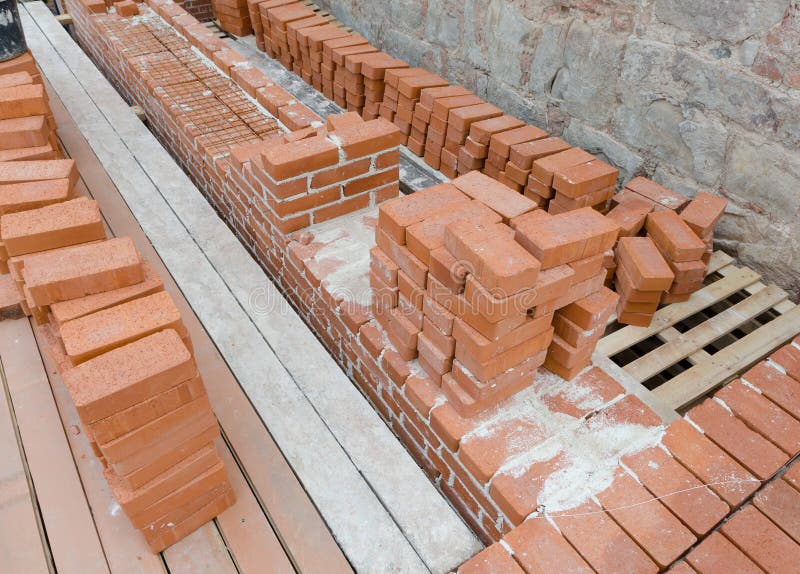 Mason Bricklaying Background Stock Photo - Image of laying, activity ...