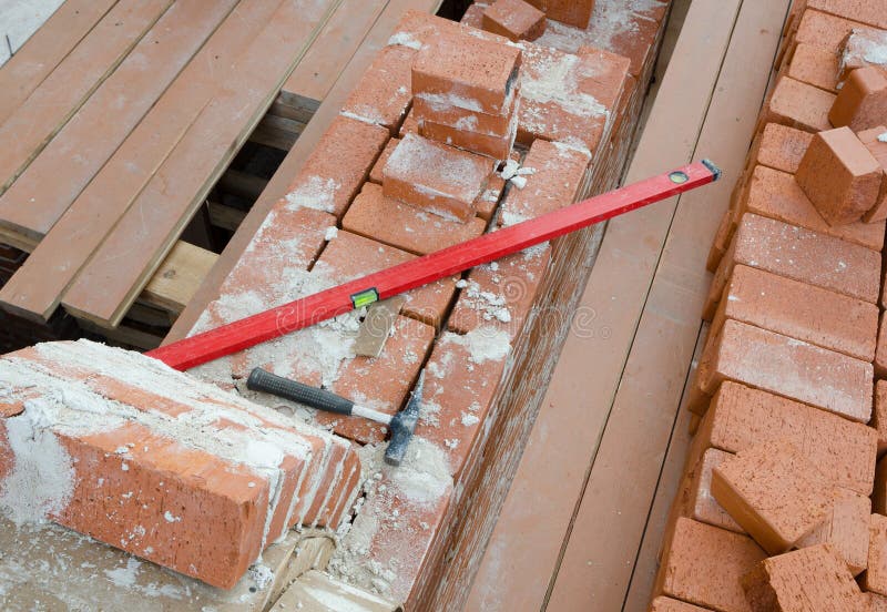 Mason Bricklaying Background Stock Photo - Image of brickwork ...