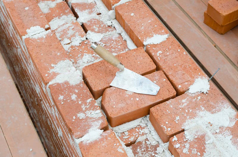 Mason Bricklaying Background Stock Photo - Image of brickwork ...