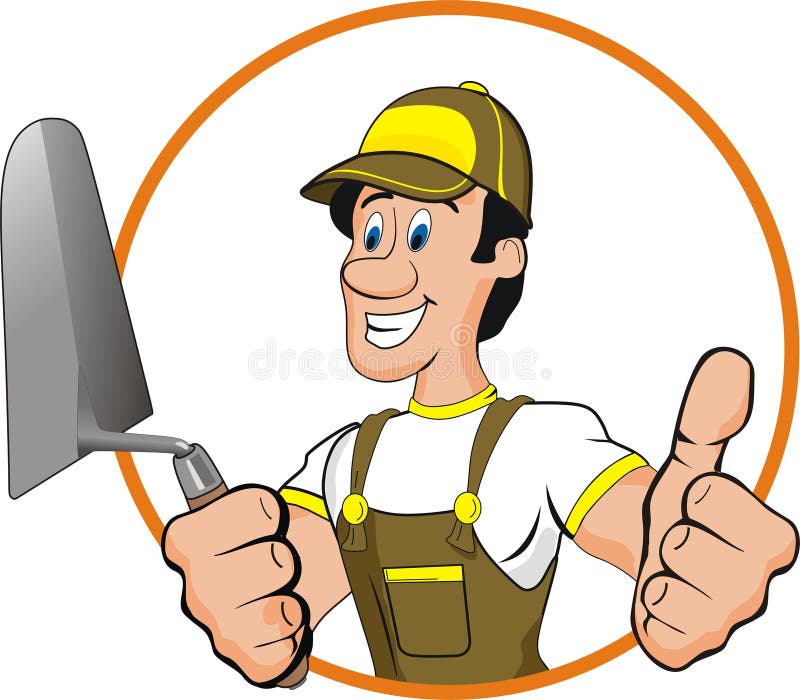 Bricklayer stock vector. Illustration of equipment, white - 54708865