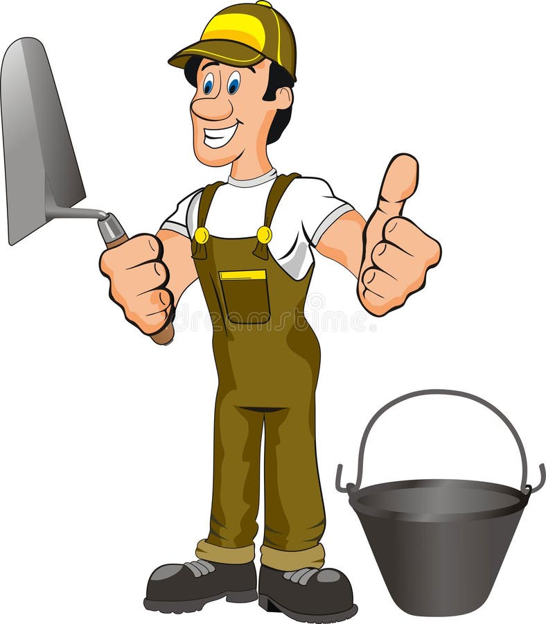 Mason cartoon stock vector. Illustration of coverall - 34816460