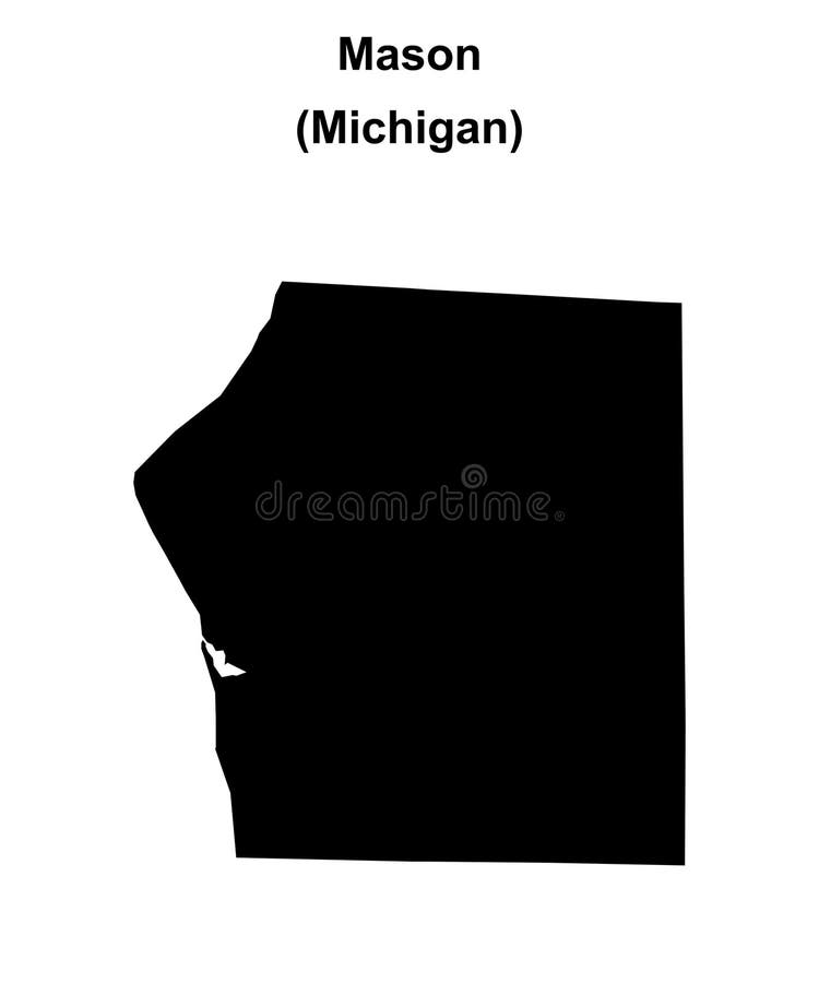 Mason outline map stock vector. Illustration of counties - 361608361