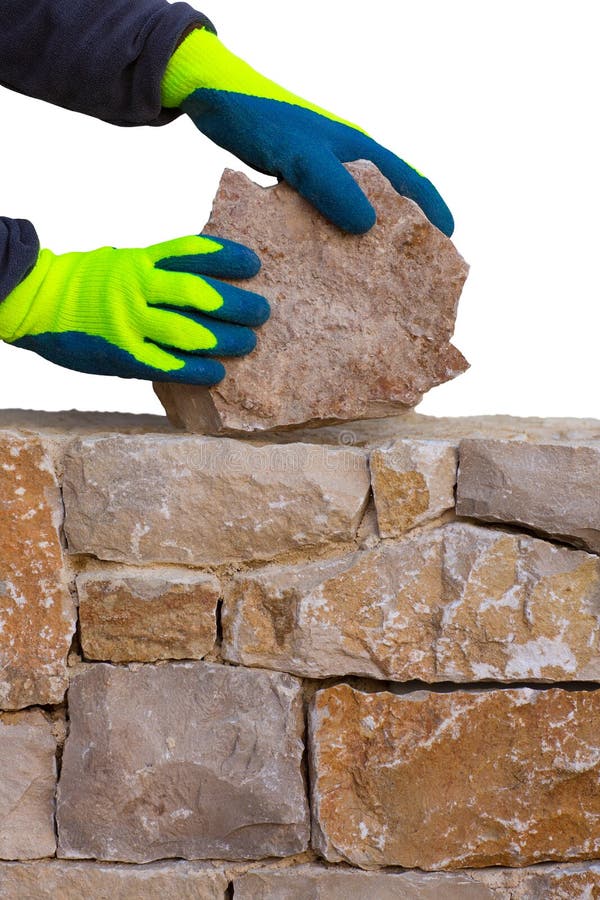 Masonry Mason Stonecutter Man with Hammer Working Stock Photo - Image ...