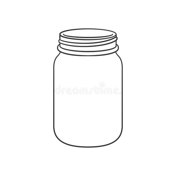 Open Mason Jar Outline Stock Illustrations – 28 Open Mason Jar Outline ...