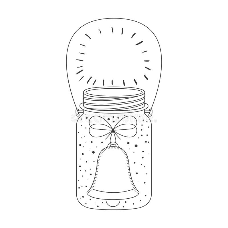 Mason Jar with Bell Icon Inside Stock Vector - Illustration of card ...