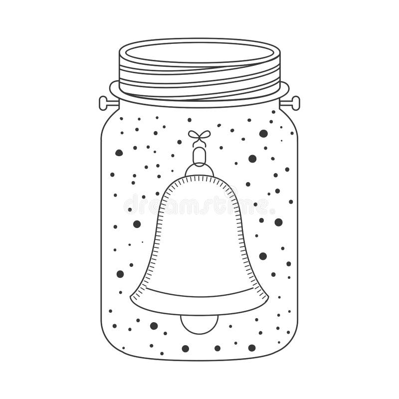 Mason Jar with Bell Icon Inside Stock Vector - Illustration of ...