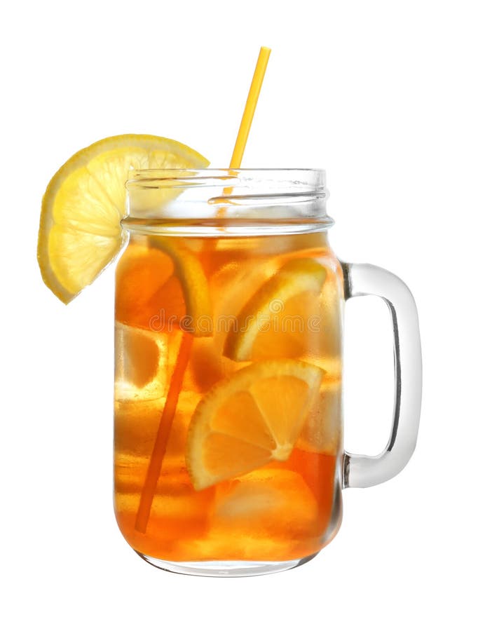 Mason Jar of Refreshing Iced Tea with Lemon Slices Stock Photo - Image ... Mason Jar of Refreshing Iced Tea with Lemon Slices Stock Photo - Image ...