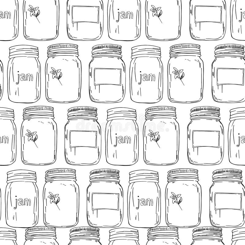 Mason Jars Pattern. Bright Colorful Mason Jar Seamless Pattern for ...