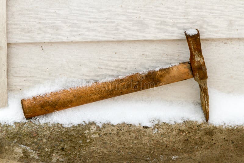 Pickaxe Lying in Dirt - Horizontal Stock Photo - Image of clumps ...