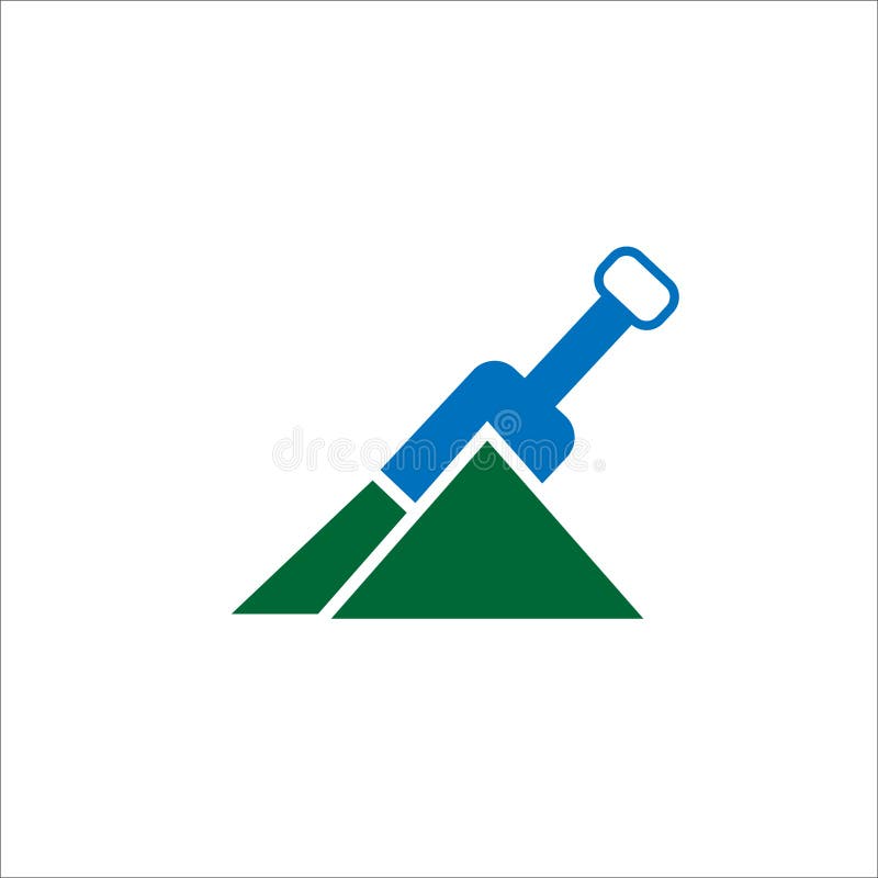 Mason Shovel Vector Icon, Formed with Simple Shapes. Vector ...