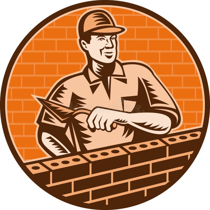 Mason Worker Brick Layer Trowel Stock Illustration - Illustration of ...