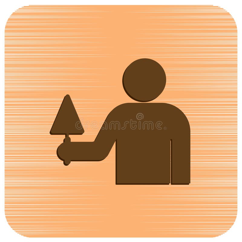 Mason worker with trowel stock vector. Illustration of tools - 131428892