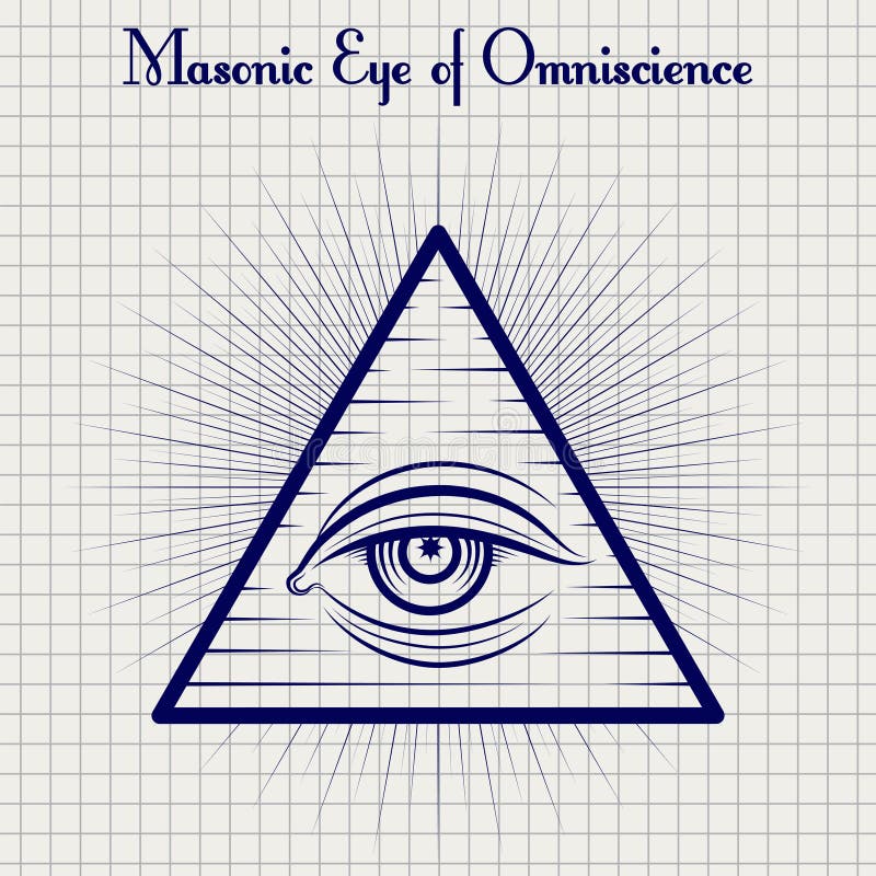 Masonic Eye of Omniscience Sketch Stock Vector - Illustration of ...