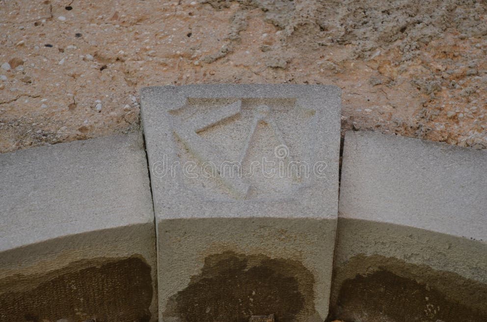 Masonic Sign on the Front of the Building Stock Photo - Image of ...