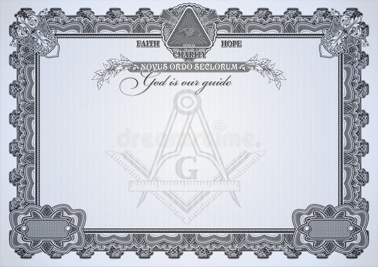 Masonic Symbols on a Blank Letterhead for Creating Documents. Stock ...