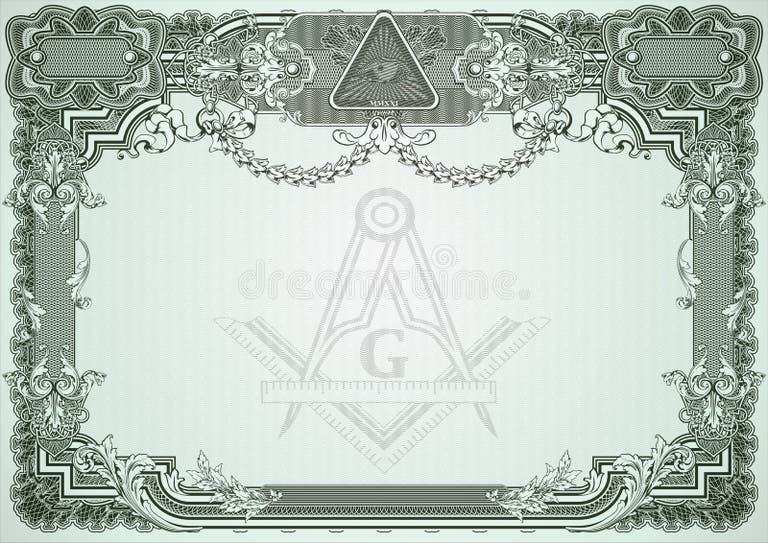 Masonic Symbols on a Blank Letterhead for Creating Documents. Stock ...