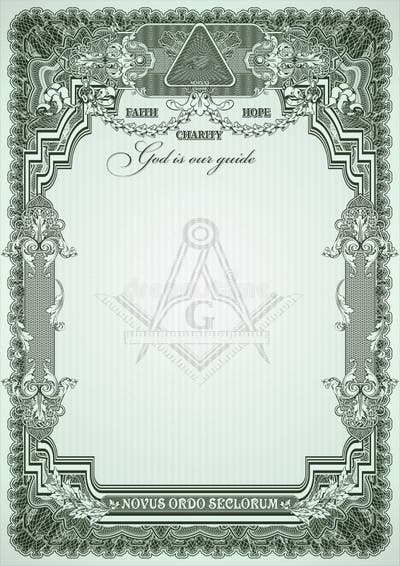 Masonic Symbols on a Blank Letterhead for Creating Documents. Stock ...