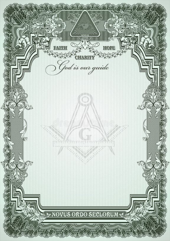 Masonic Symbols on a Blank Letterhead for Creating Documents. Stock ...