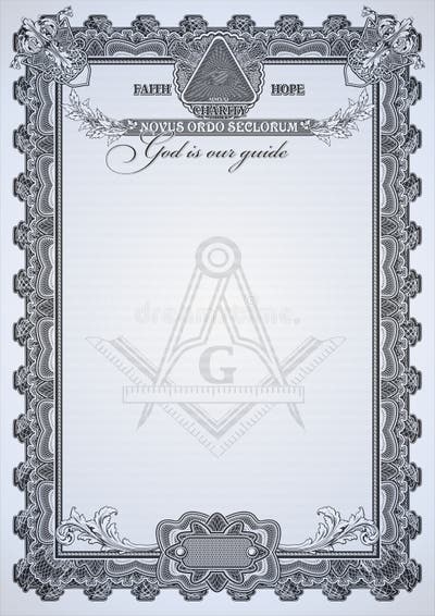 Masonic Symbols on a Blank Letterhead for Creating Documents. Stock ...