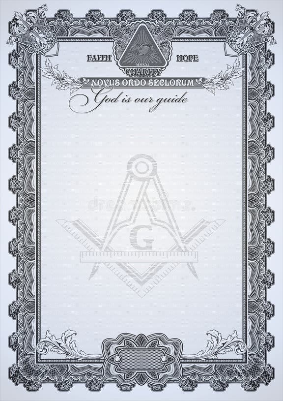 Masonic Symbols on a Blank Letterhead for Creating Documents. Stock ...