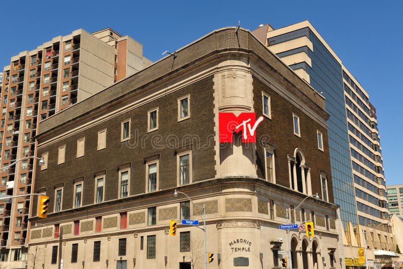 Masonic Temple with MTV Signage Editorial Stock Image - Image of canada ...