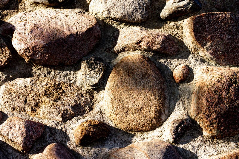 A Masonry Background with Harsh Light and Harsh Shadows. a Wall Made of ...