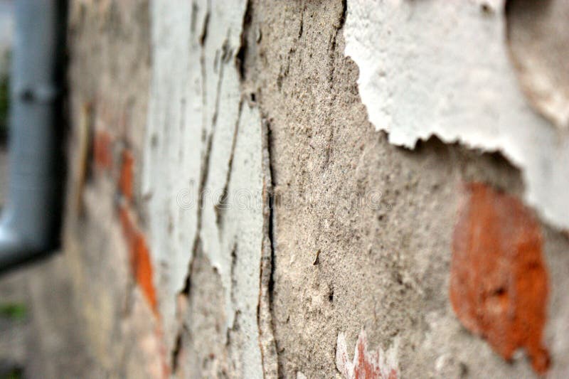 Brick Wall Brick Building Falling Off Plaster Stock Image - Image of ...