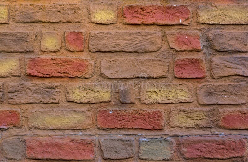 Masonry of Colored Bricks. Bricks Wall Texture Stock Photo - Image of ...