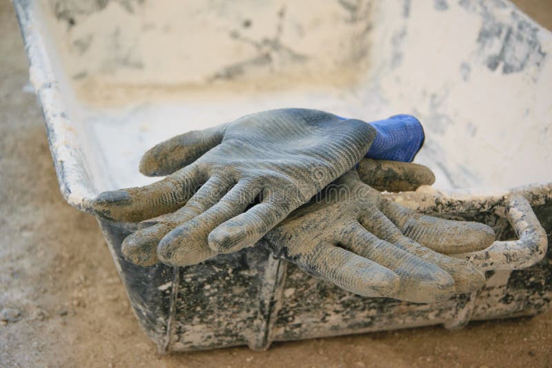 Masonry Gloves on the Construction Site Stock Photo - Image of masonry ...