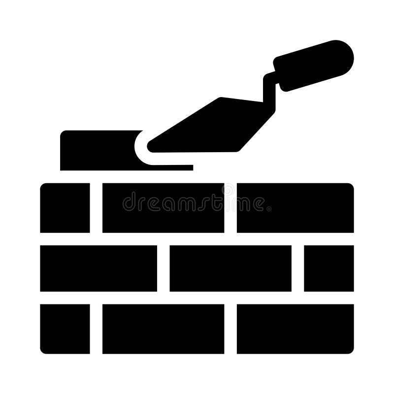 Masonry Vector Glyph Flat Icon Stock Illustration - Illustration of ...