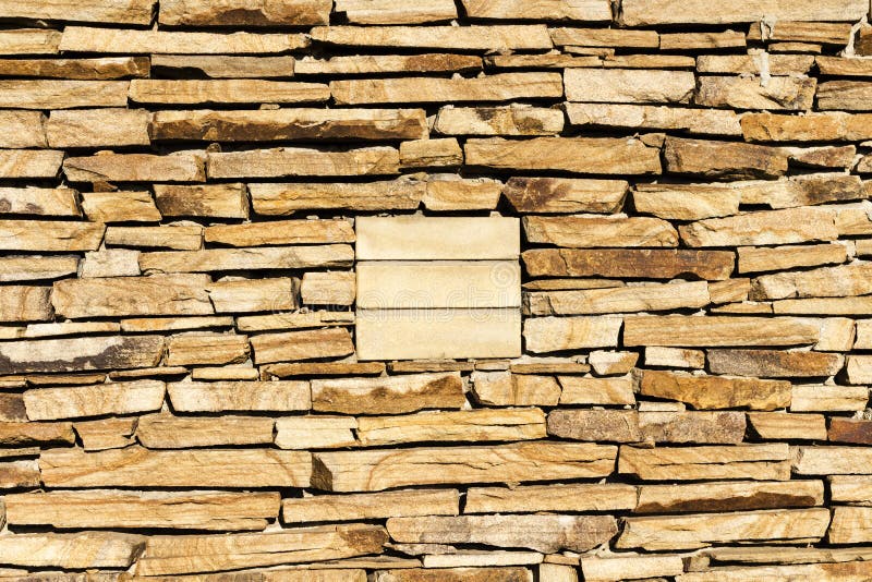 Masonry of Light Natural Stone Around the Insert of Brick Stock Image ...