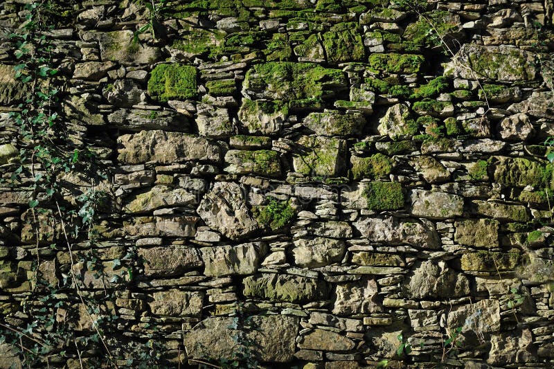 Masonry with Moss on Stone, Masonry, Textures Stock Photo - Image of ...