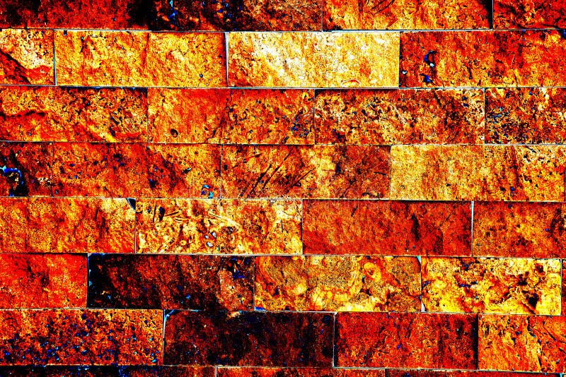 Masonry of Rectangular Blocks, Changed Colors, Bright Colorful ...