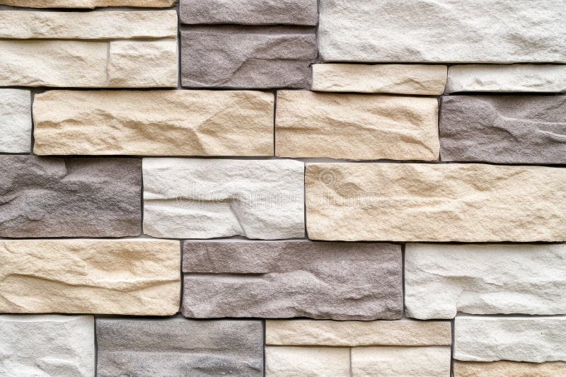 Masonry Stone Wall with Textured Blocks for Exterior Facade Cladding ...