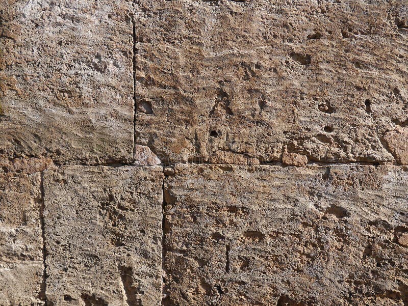 Ancient Wall of Stone Blocks Background. Stock Image - Image of macro ...