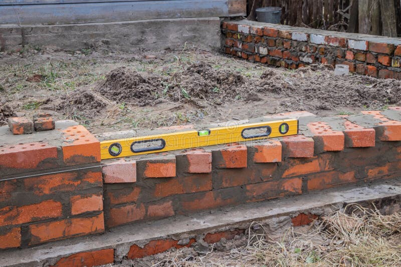 Masonry and Tools, Level, Trowel, Building a House Stock Image - Image ...