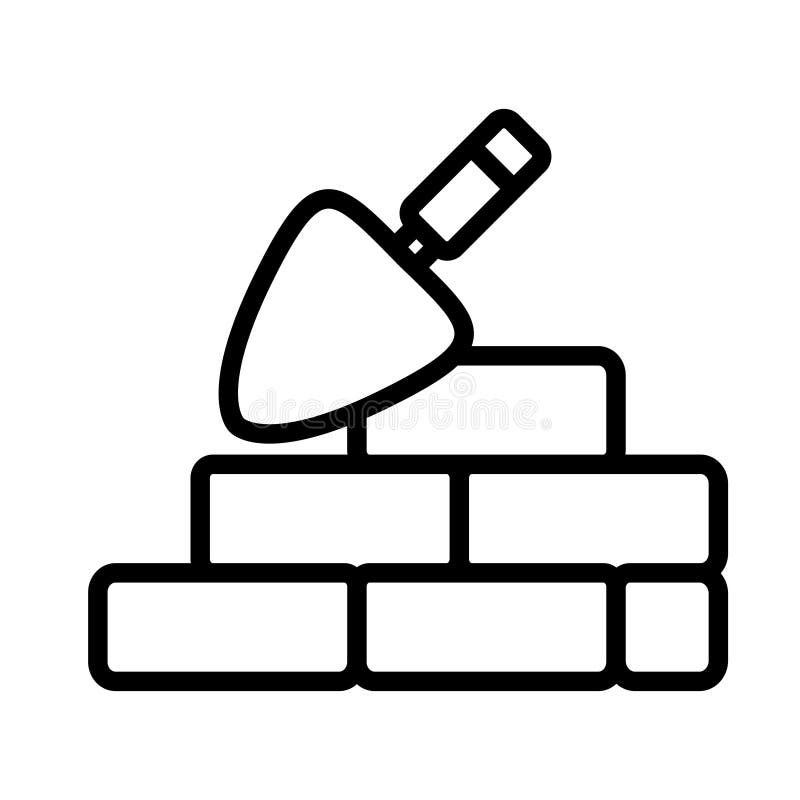 Masonry Vector Thin Line Icon Stock Vector - Illustration of ...