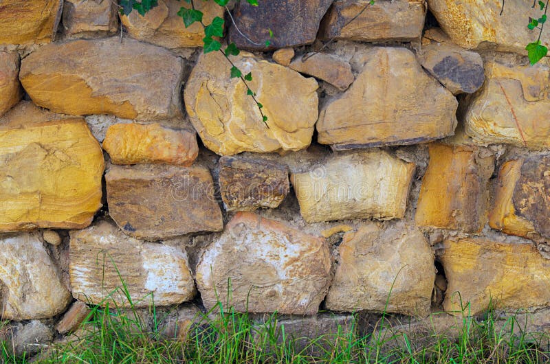 The Masonry of the Wall is Made of Natural Layered Stones, between ...