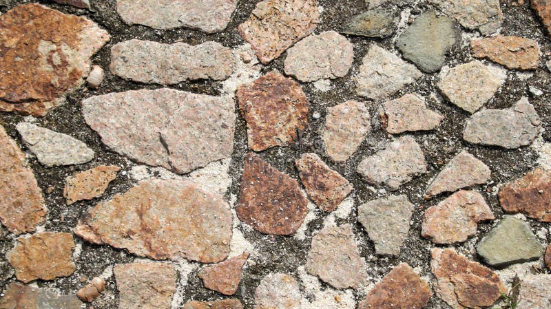 Masonry Wall Paving Stone, Rough Natural Stone Concrete Cemented As ...