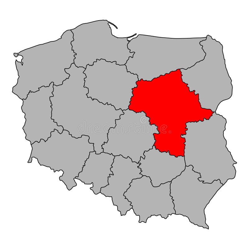 Masovia of Poland Map Shape, Travel Web Flat Concept Icon Vector ...