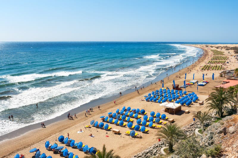 Maspalomas beach stock photo. Image of beautiful, bright - 41876110