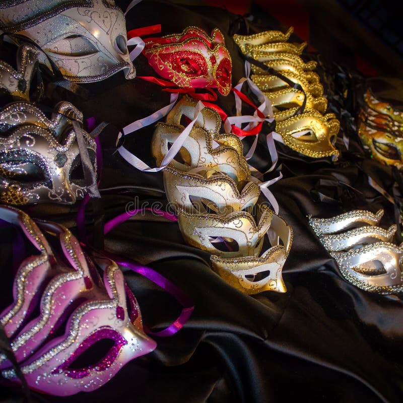 Fancy Dress Costume Party Masks. Masquerade Ball Stock Image - Image of ...