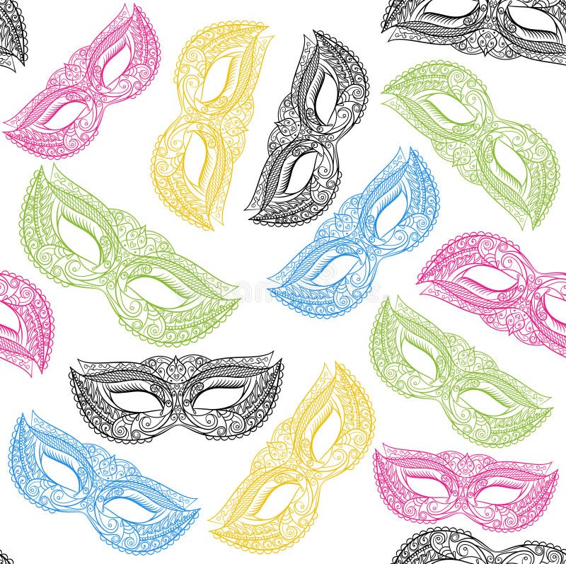 Masquerade Carnival Mask Background Pattern. Vector Stock Vector ...